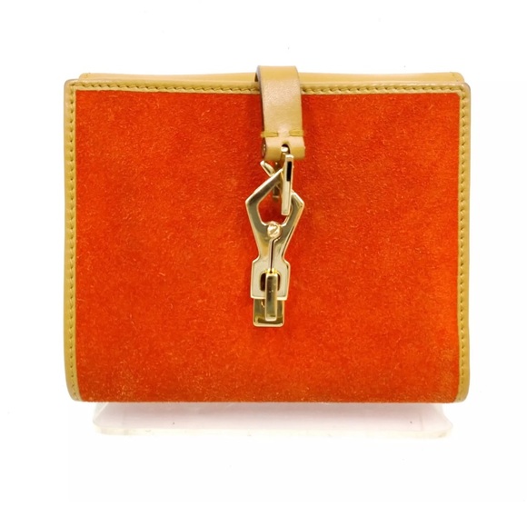 Gucci | Bags | Authentic Gucci Wallet Orange Suede Leather | Poshmark